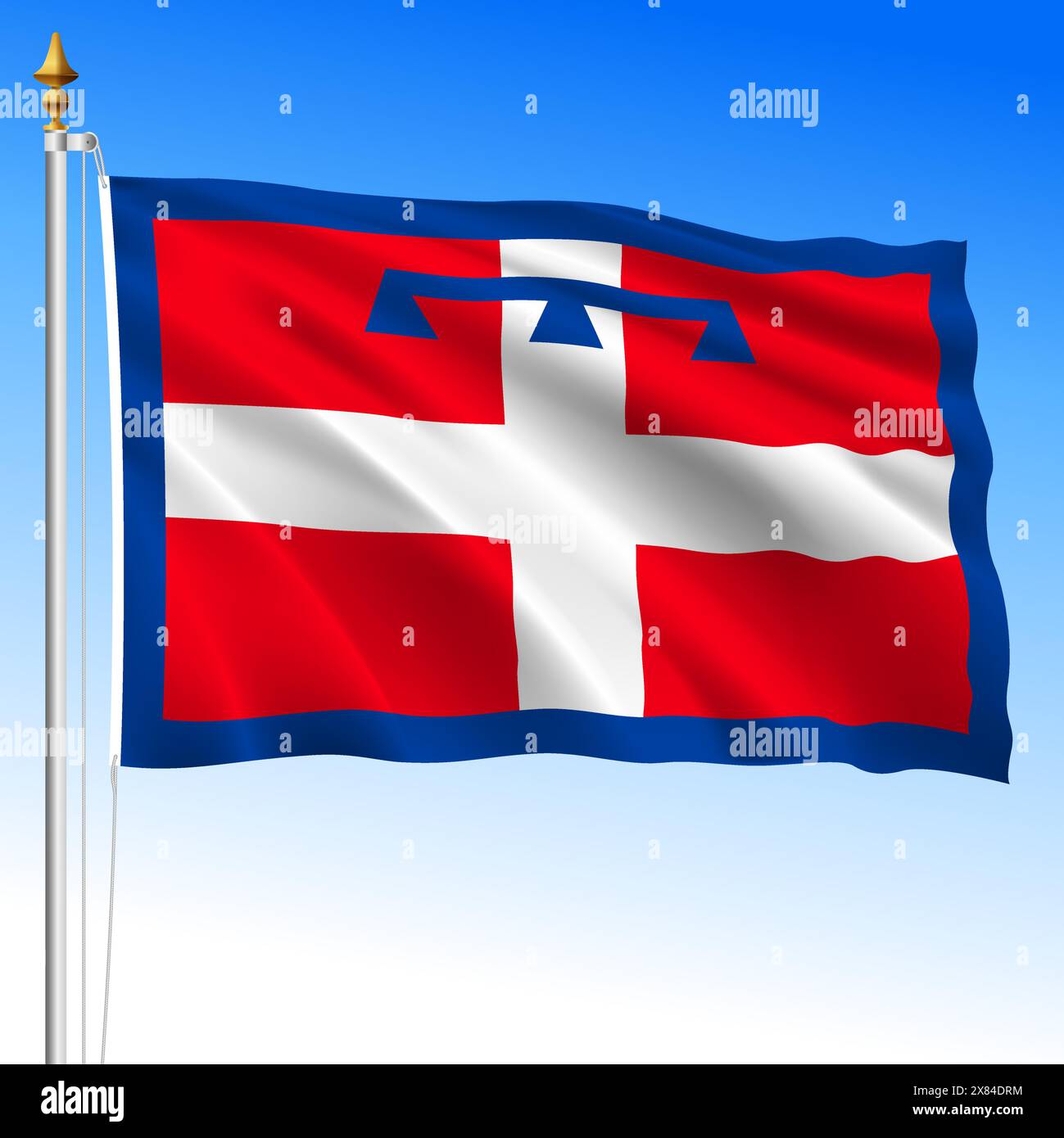 Piemonte (Piedmont), waving flag of the region, Italian Republic ...