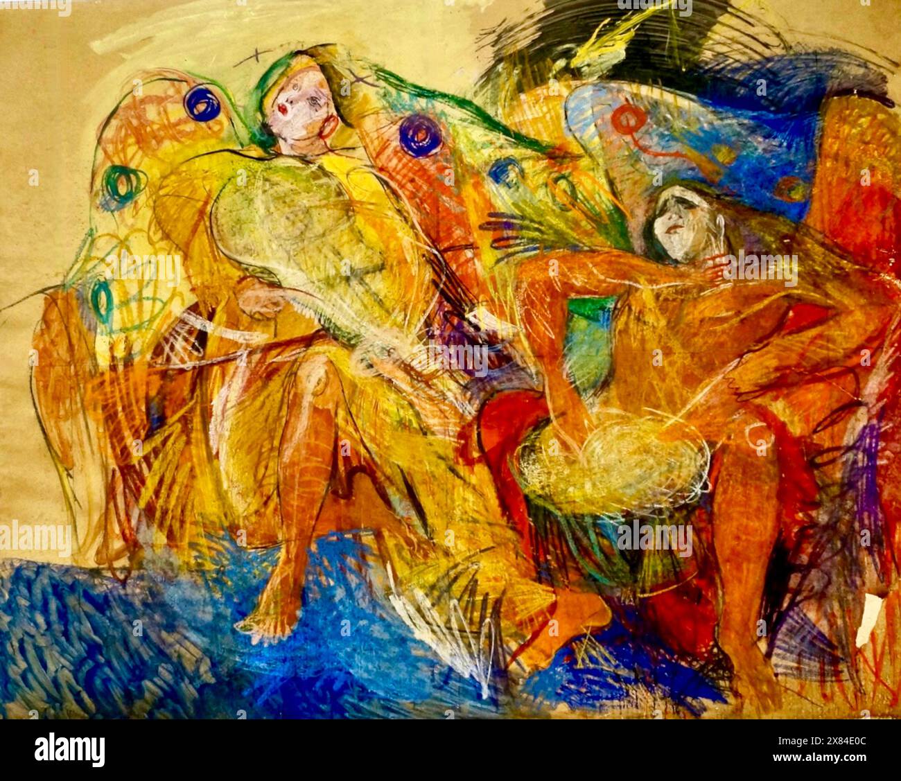 Anton Kolig (Austrian expressionist painter) - Two Musical angels ...