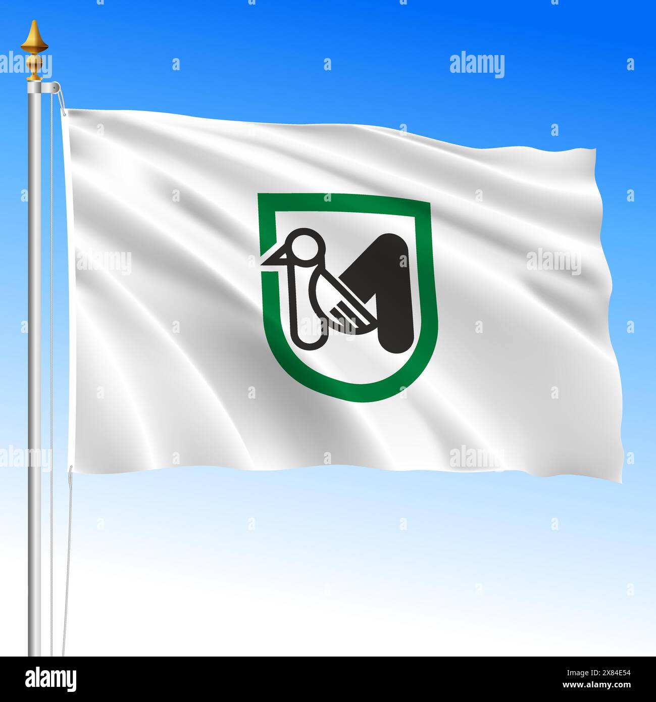 Marche, waving flag of the region, Italian Republic, vector ...