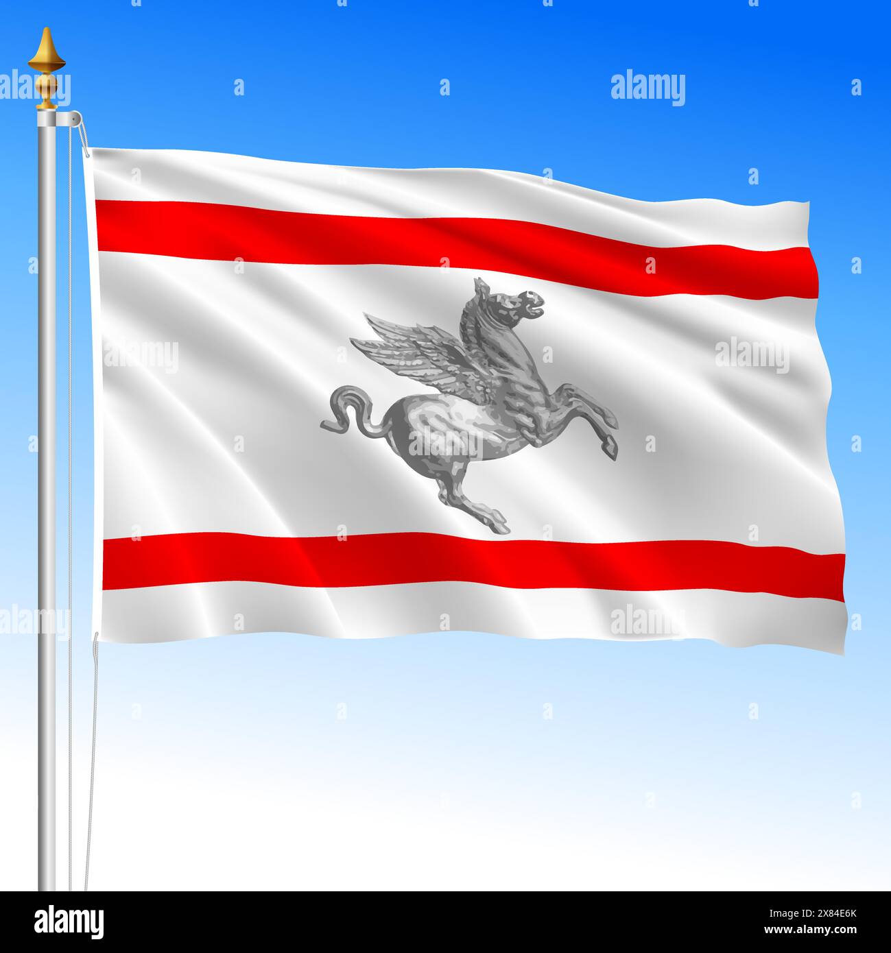 Tuscany, waving flag of the region, Italian Republic, vector ...