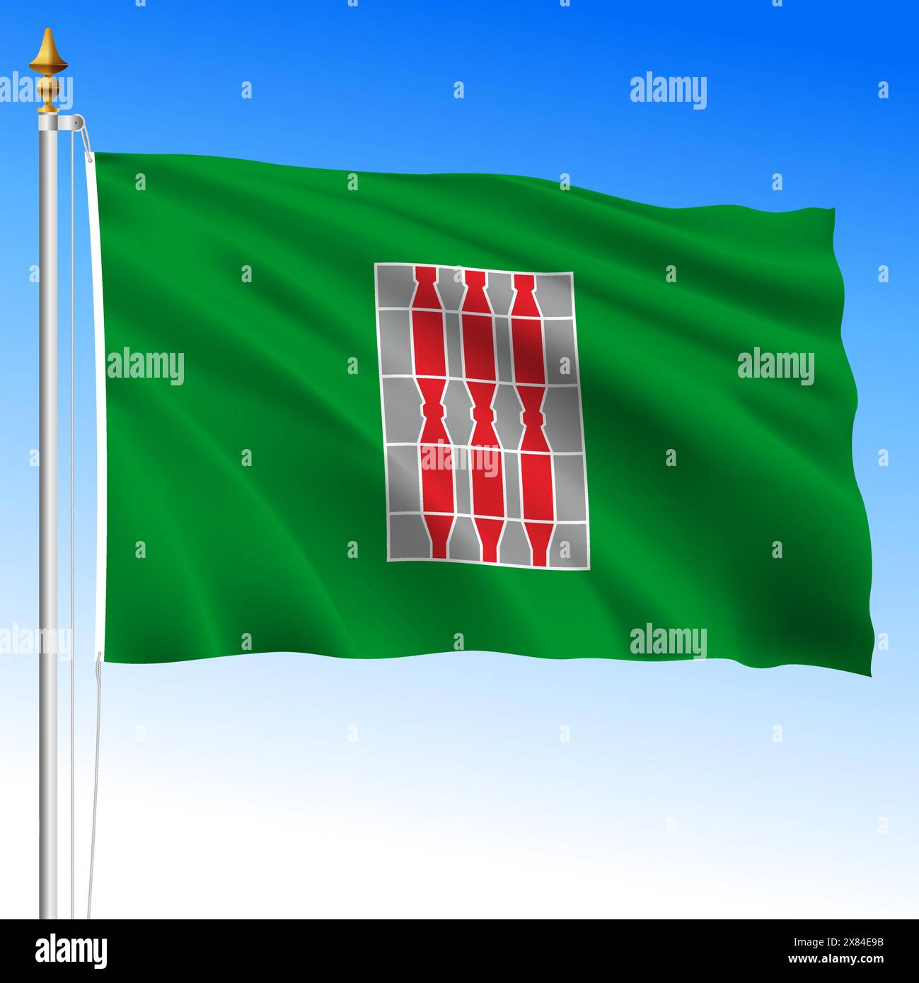 Umbria, waving flag of the region, region of Umbria, Italian Republic ...