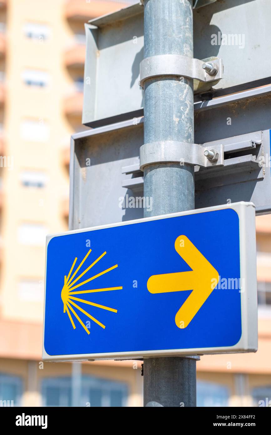 signpost indicating the Way of St. James, an important Catholic ...