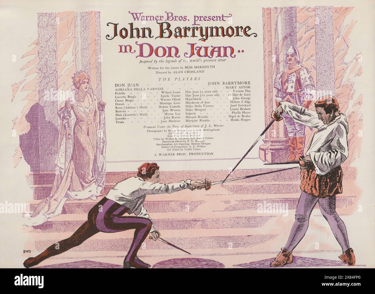 Don Juan Warner Brothers John Barrymore 1926 Vitaphone Stock Photo - Alamy