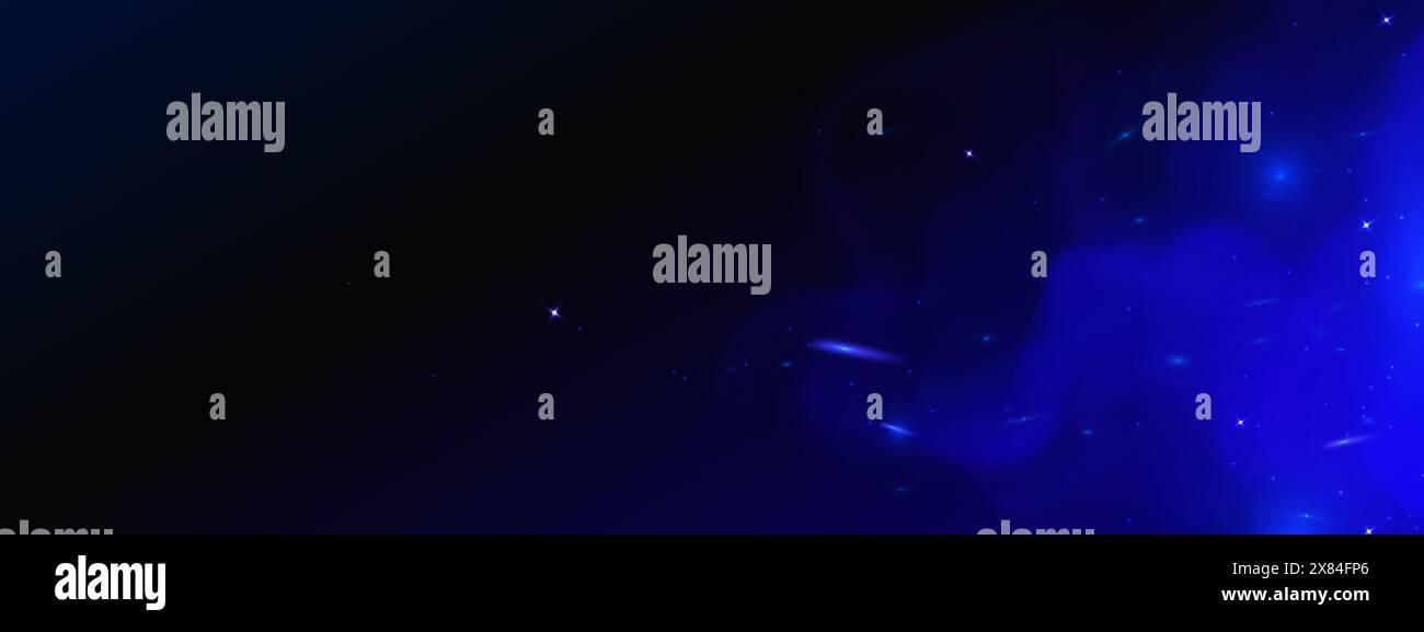 Blue smoke with sparks on black background. Realistic 3d vector ...