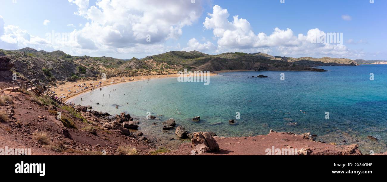 Panoramic view of Cavalleria Beach in the north of the island of ...