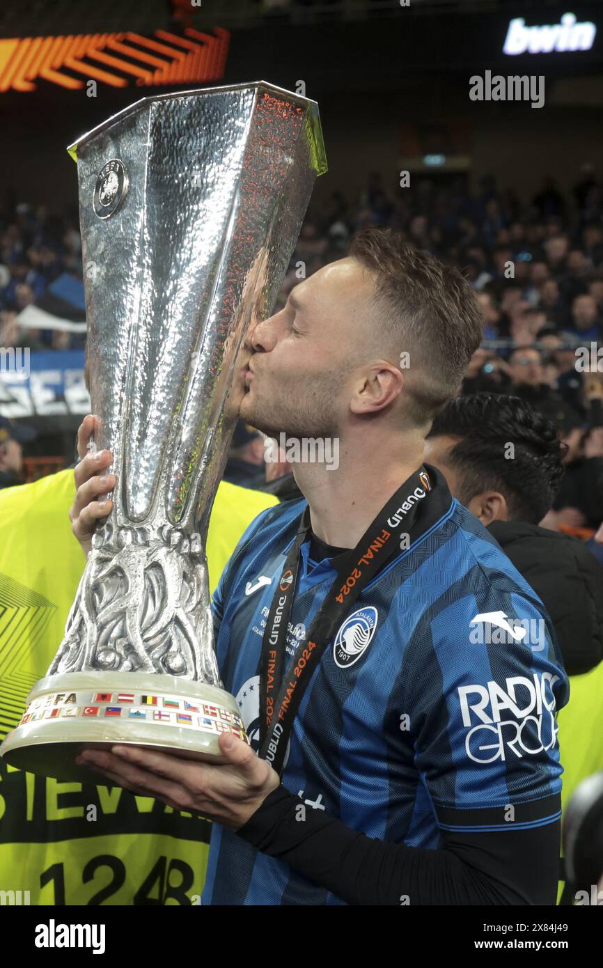 Teun Koopmeiners of Atalanta celebrates the victory following the UEFA ...