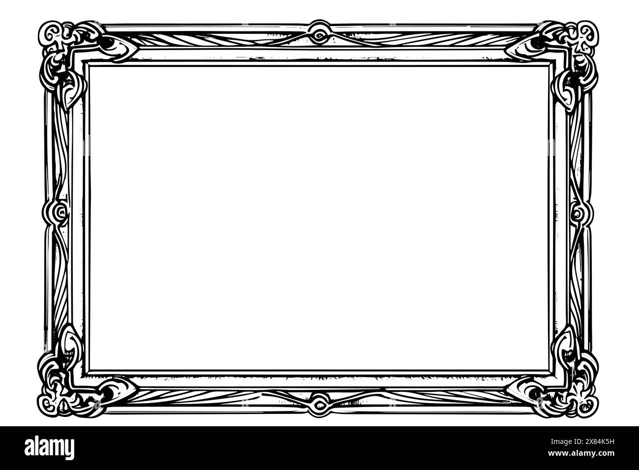 Hand drawn ink sketch of retro photo frame. Vector illustration Stock ...