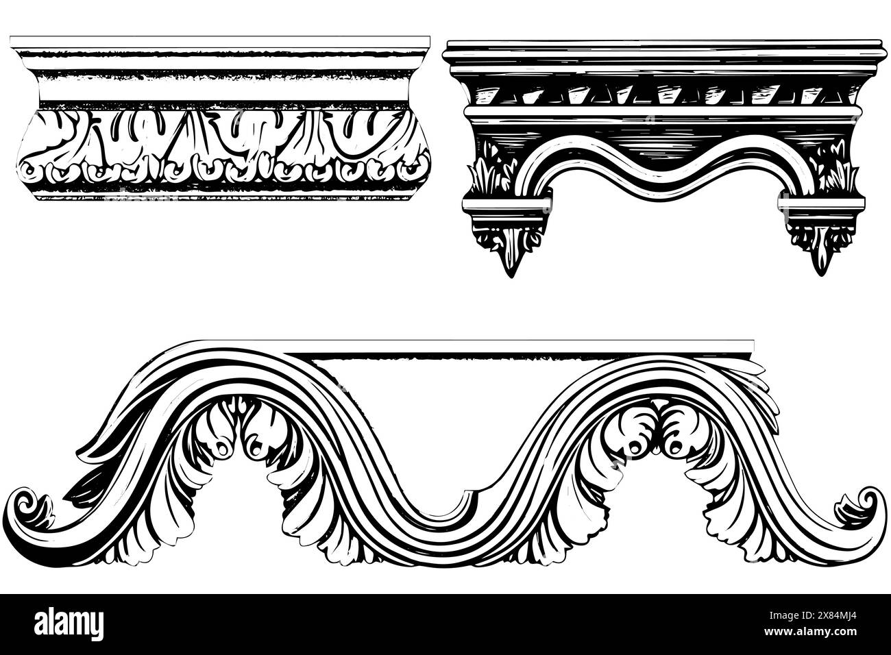 Classic Baroque Ornamentation: Vintage Vector Illustration of ...