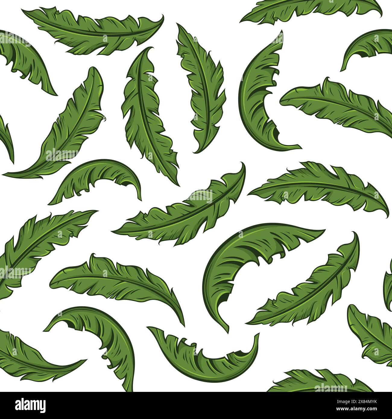 Green Banana Leaf Seamless Pattern, Banana Leaf Illustration Stock ...