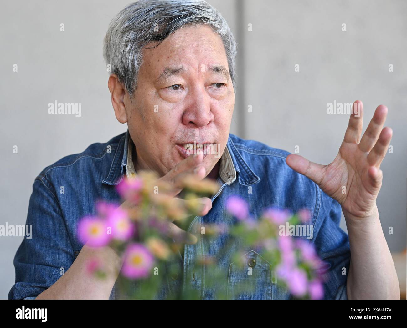 Stockholm, Sweden. 21st May, 2024. Chinese writer Yan Lianke ...