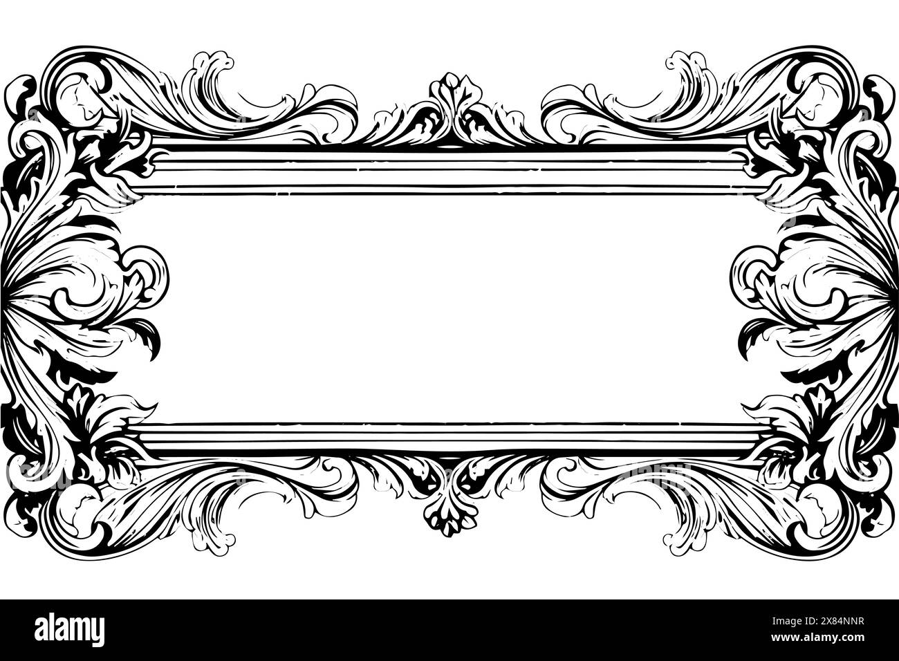 Vintage Victorian Ornamental Frame: Classic Rococo Vector Design with ...