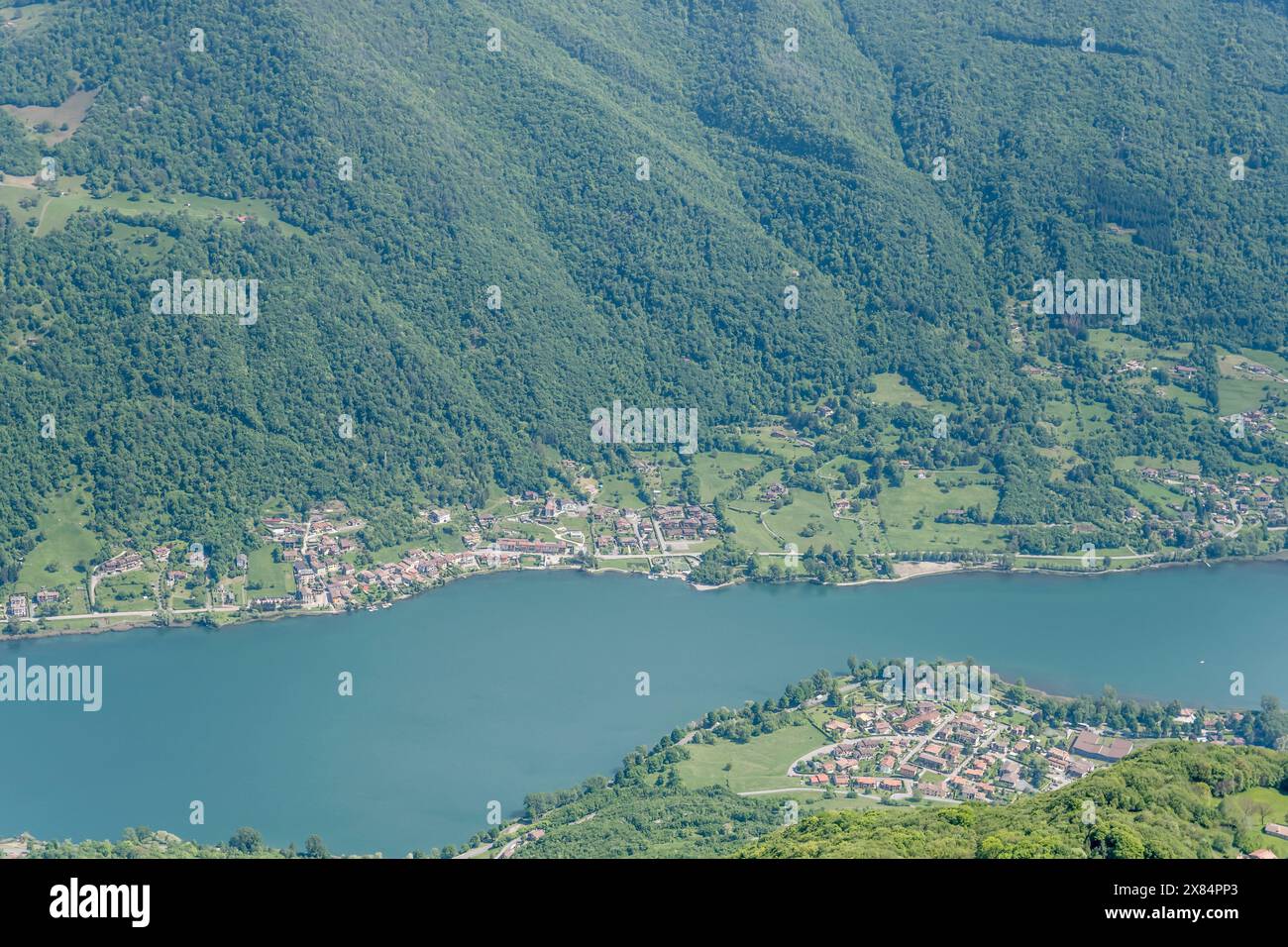 aerial landscape, from a glider plane, with s:Felice al Lago village on ...