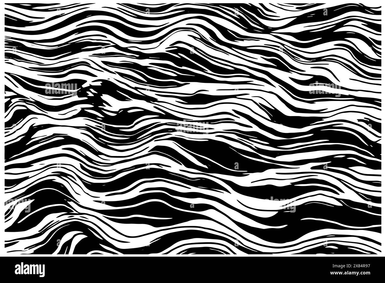 Hand drawn water texture engraved. Ink pattern vector illustration ...