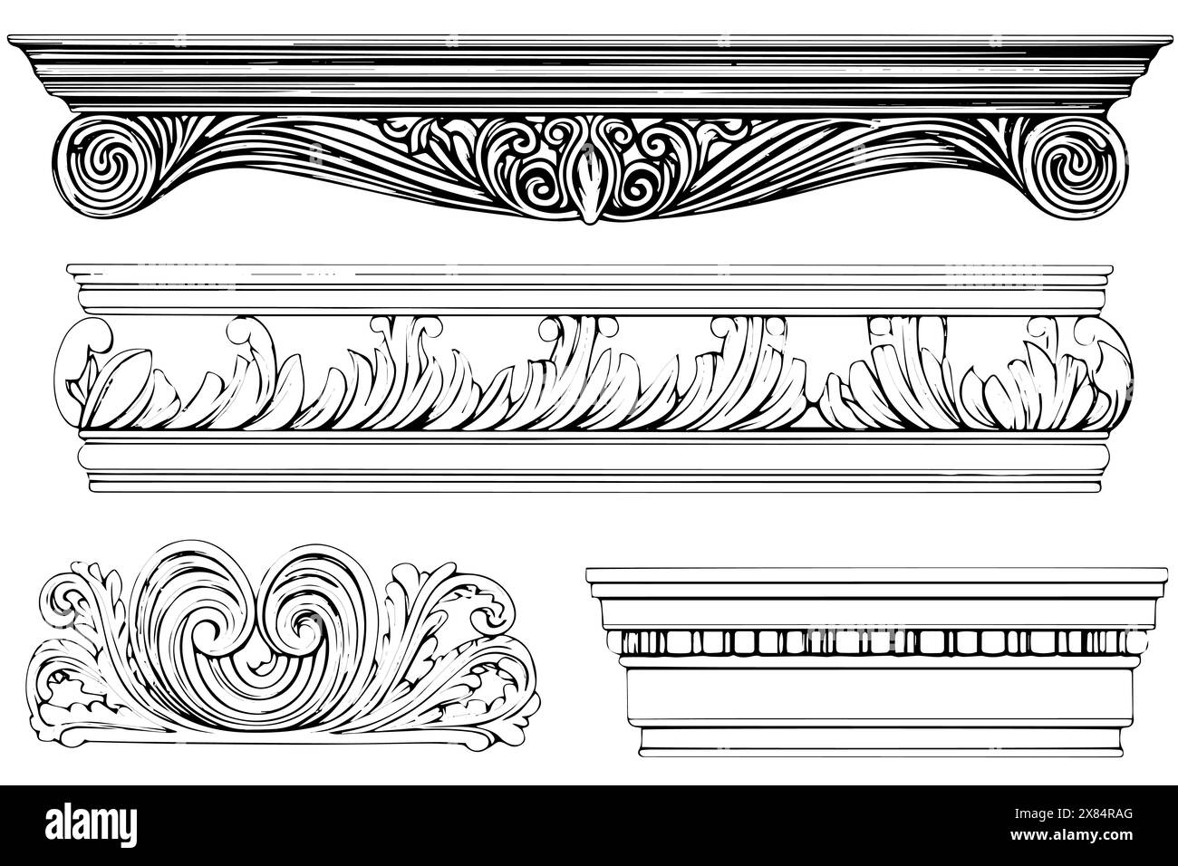 Classic Baroque Ornamentation: Vintage Vector Illustration of ...
