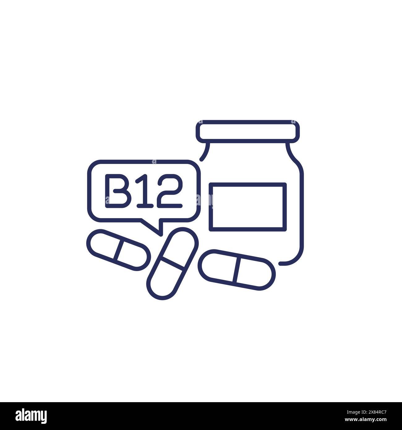 B12 vitamin icon, line vector Stock Vector Image & Art - Alamy