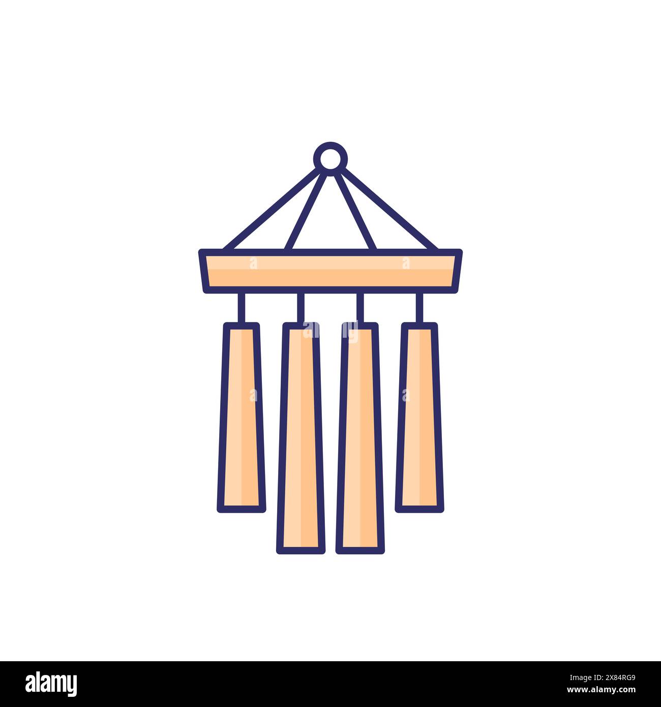 wind chimes icon with outline on white Stock Vector Image & Art - Alamy