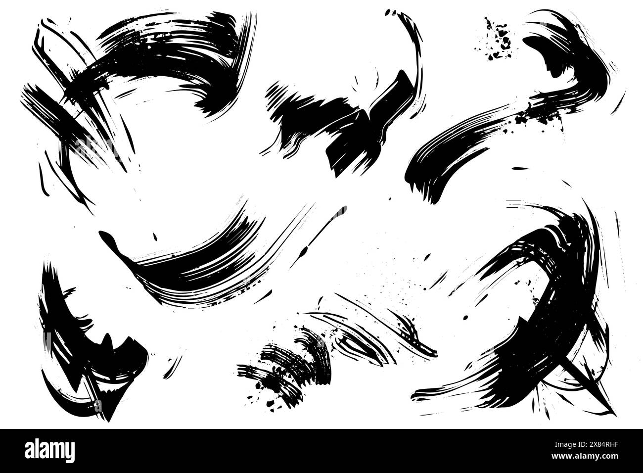 Ink Brush Stroke and Line Splash: Creative Brushstroke Vector Set Stock ...