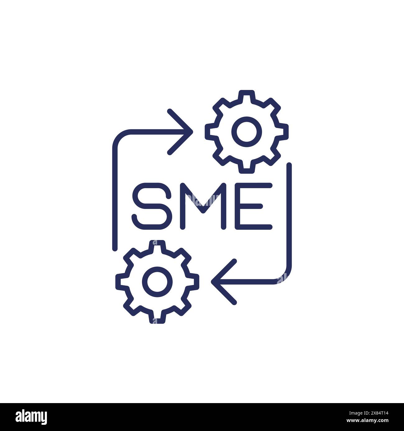 SME icon with gears in line design Stock Vector Image & Art - Alamy