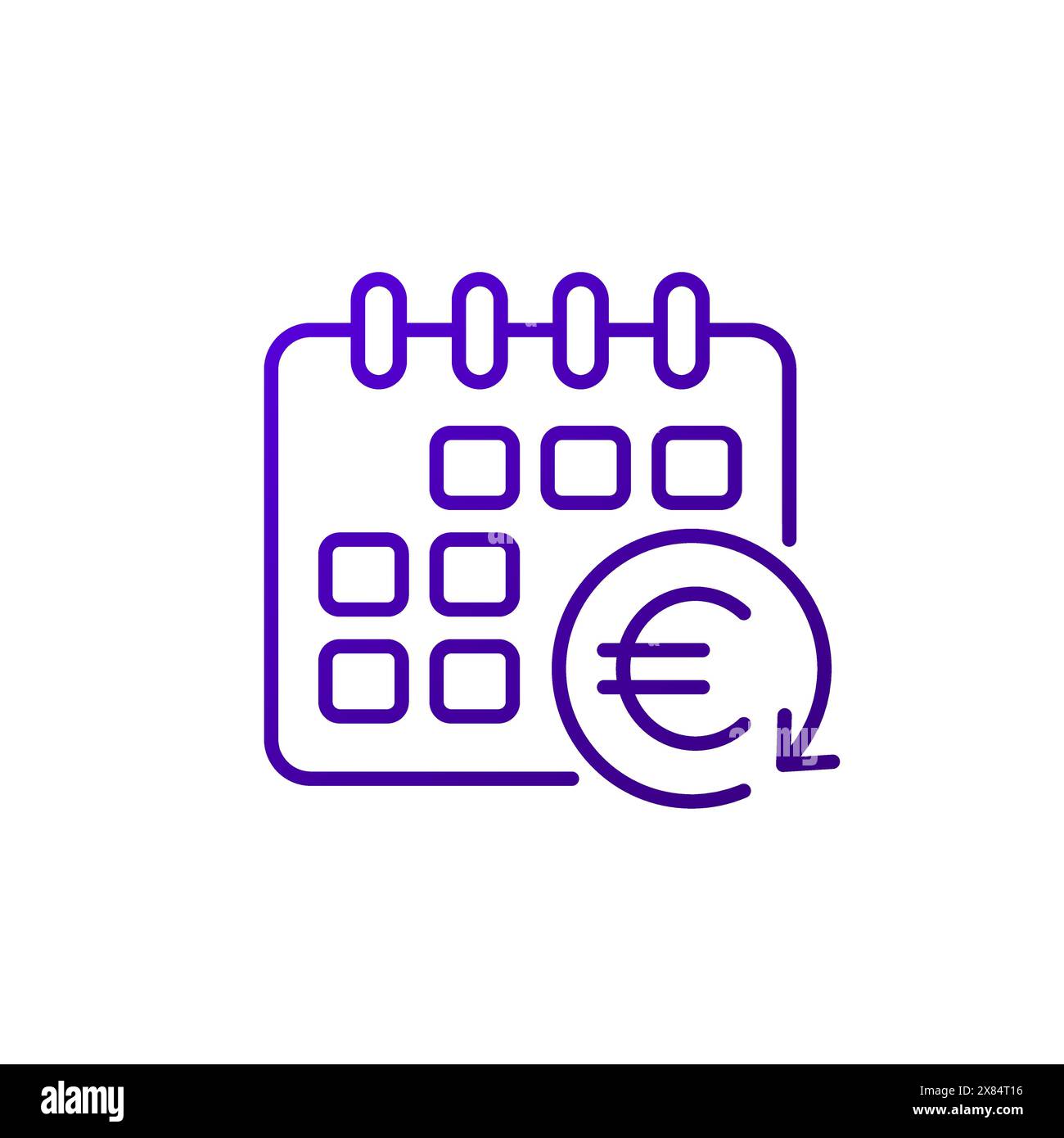 monthly subscription auto-renewal icon with euro Stock Vector Image ...