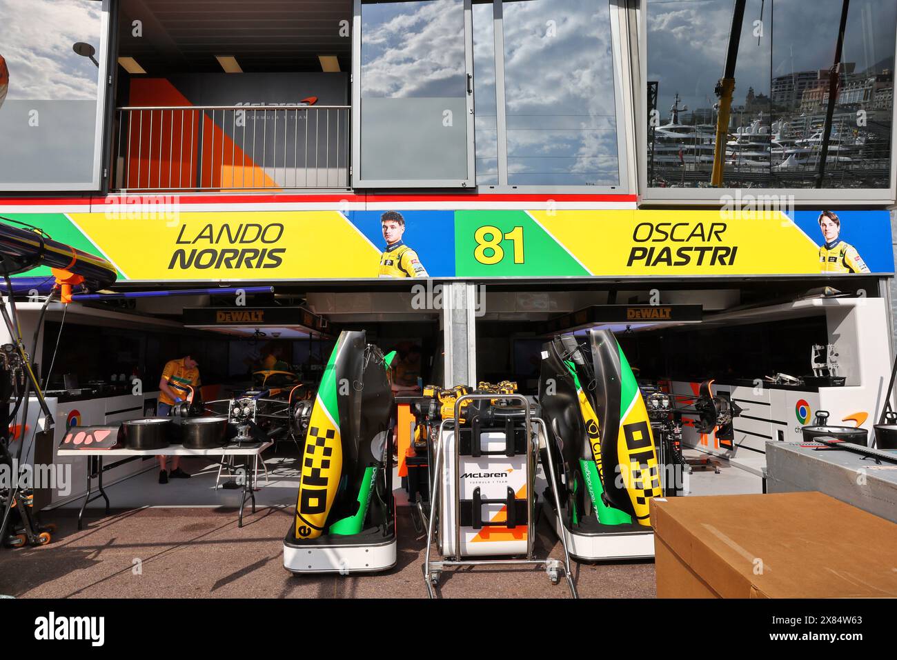 Monaco, Monte Carlo. 23rd May, 2024. McLaren Pit garages. 23.05.2024 ...