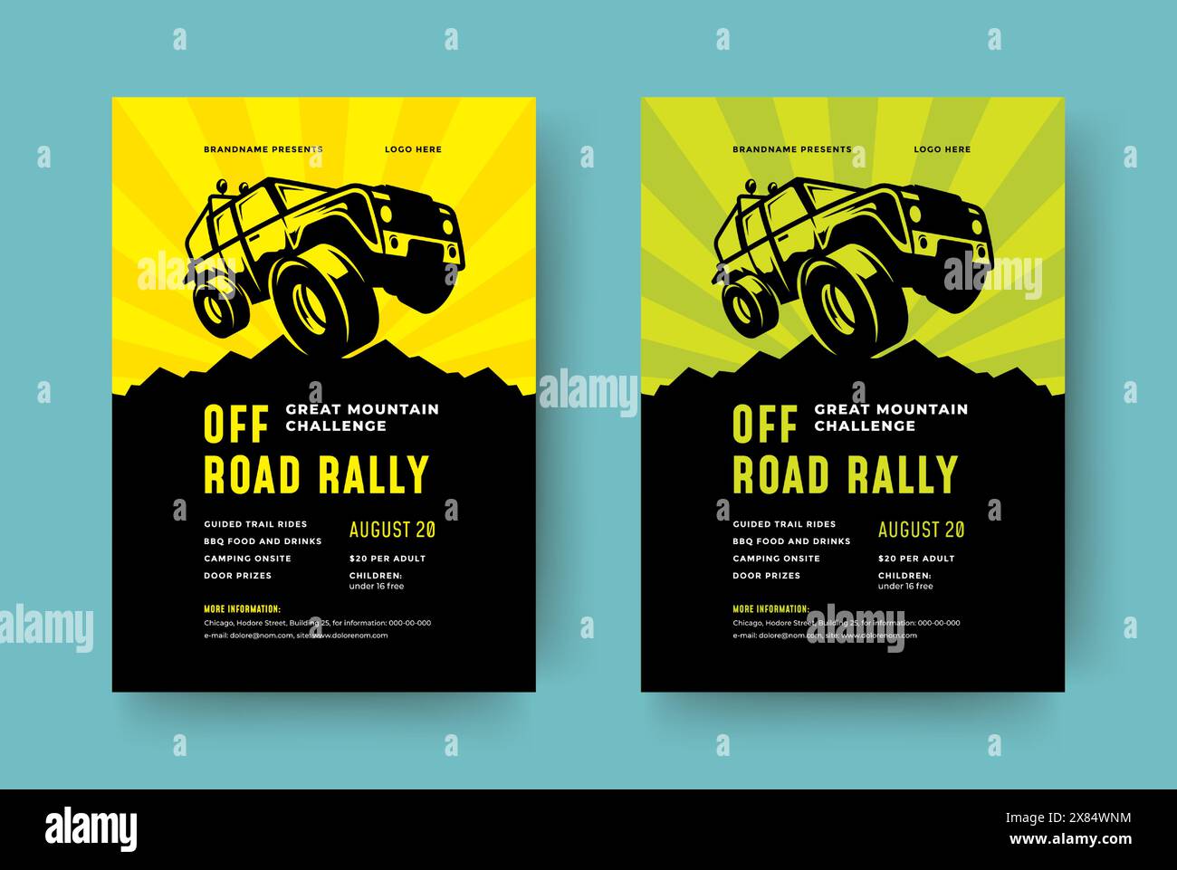 Off road truck competition poster or flyer event modern typography ...