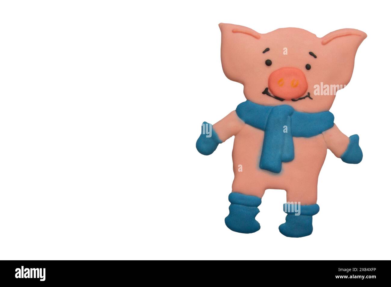 Christmas gingerbread cheerful pig on a white background Stock Photo ...