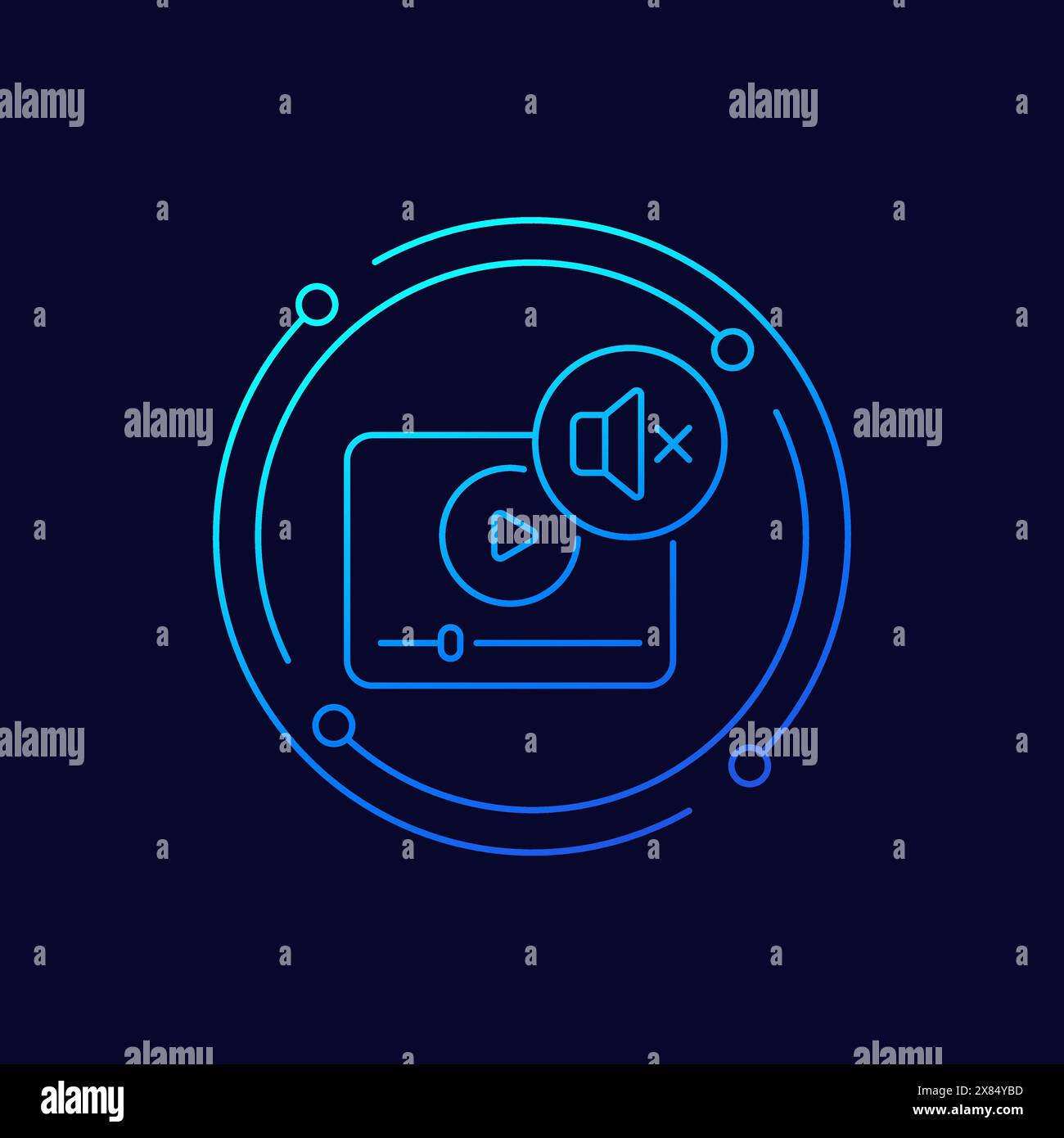 Sound off linear icon Stock Vector Images - Alamy