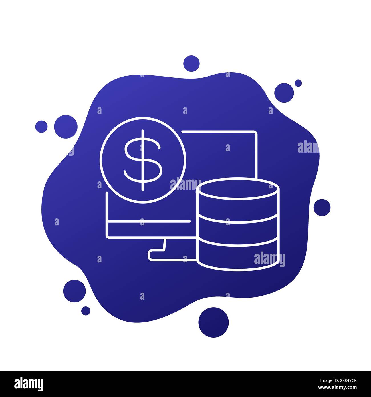 data storage costs icon for web and apps, line Stock Vector Image & Art ...