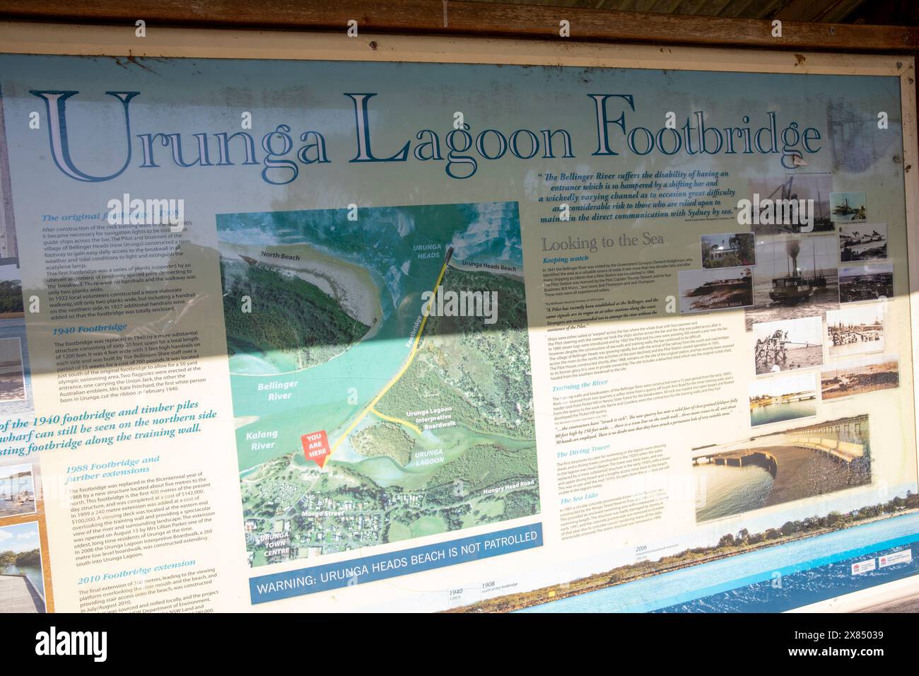 Urunga lagoon footbridge sign hi-res stock photography and images - Alamy