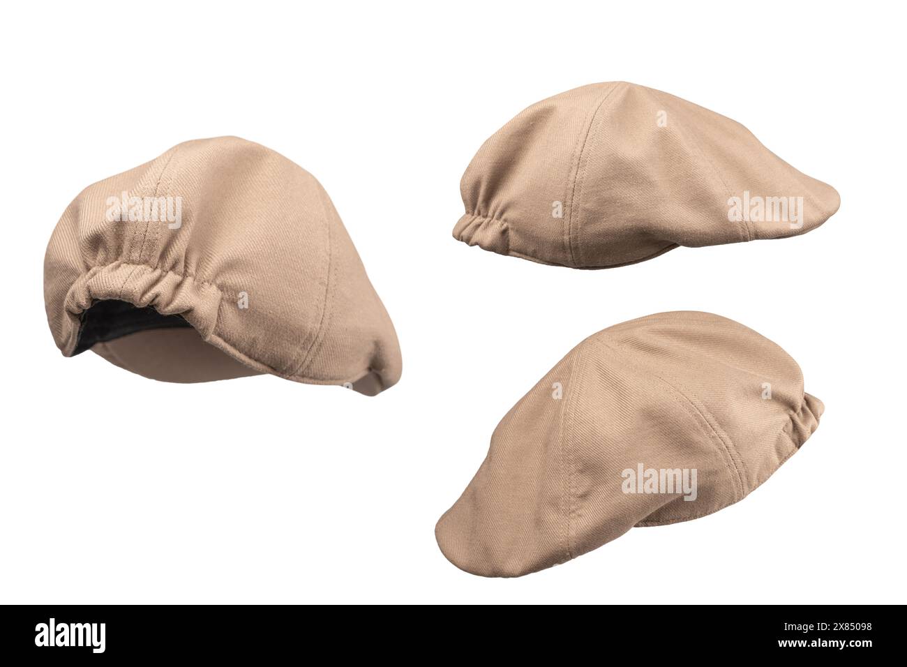 Light brown ascot cap isolated on a white background Stock Photo - Alamy