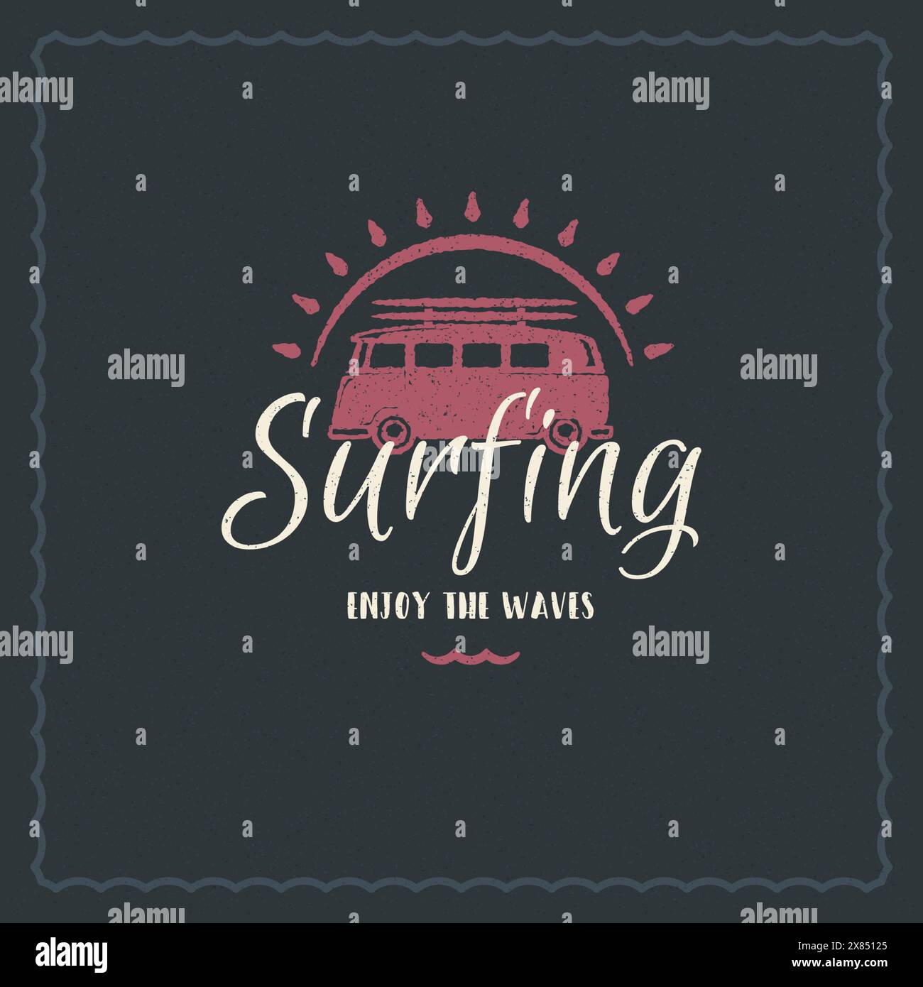 Surfing typography inspirational quote design for poster or apparel ...