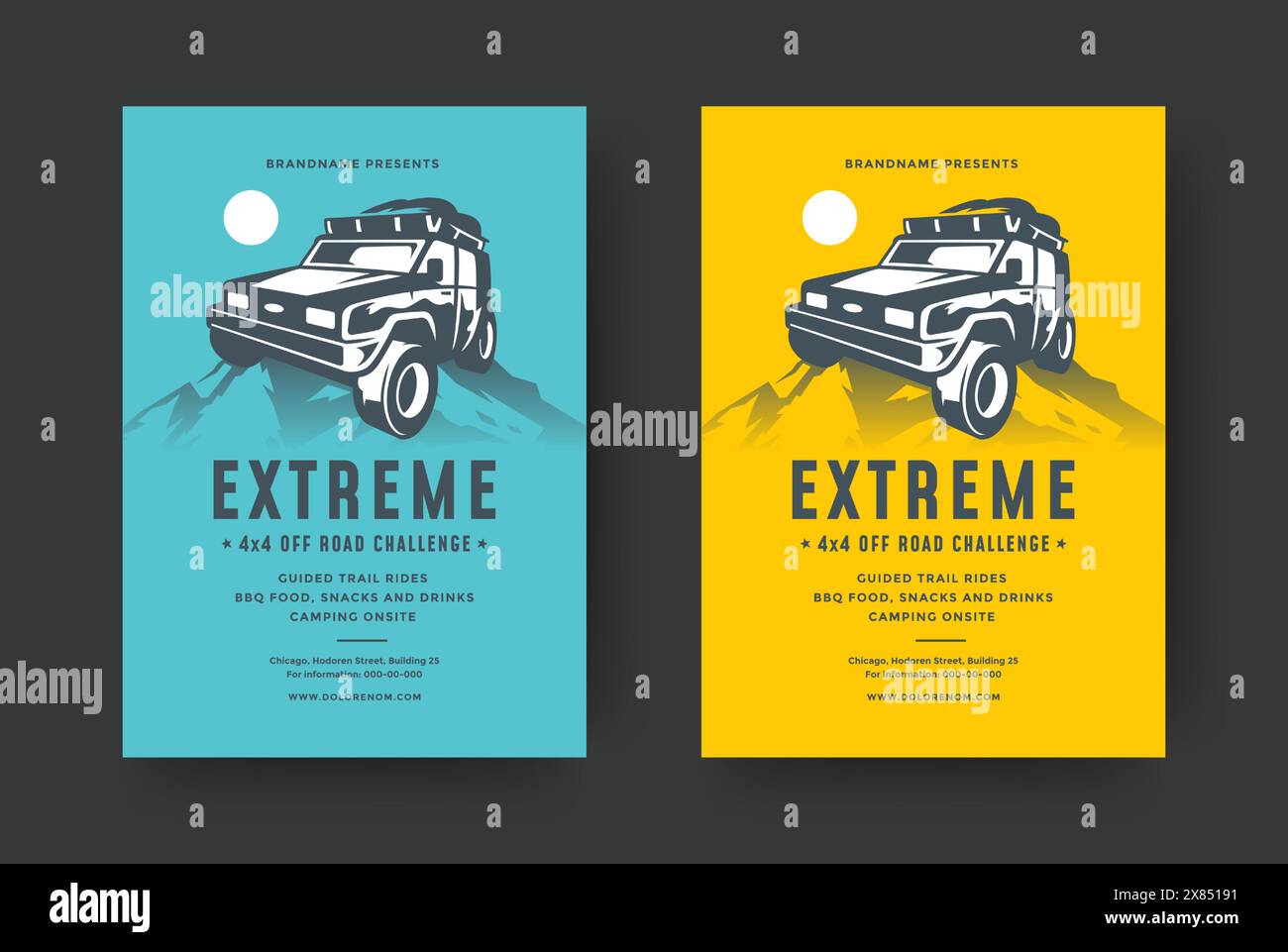 Off road truck competition poster or flyer event modern typography ...