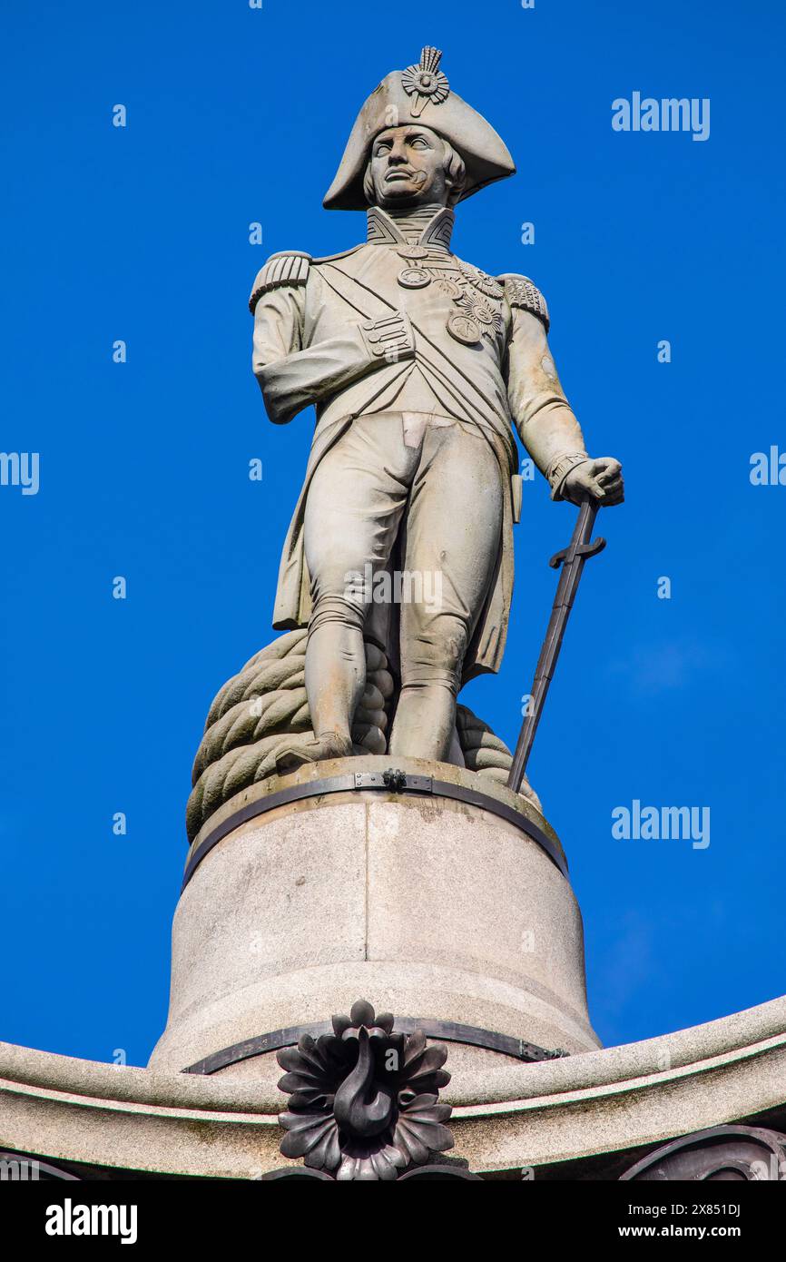 London, UK - February 19th 2024: The sculpture of Vice-Admiral Horatio ...