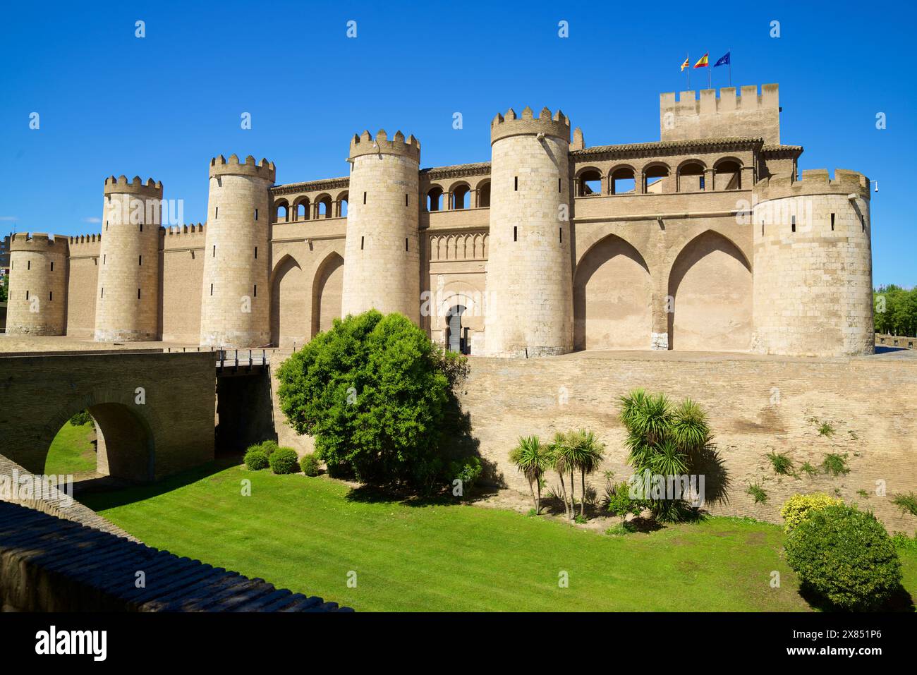Aljaferia castle palace and gardens, seat of the regional government of ...