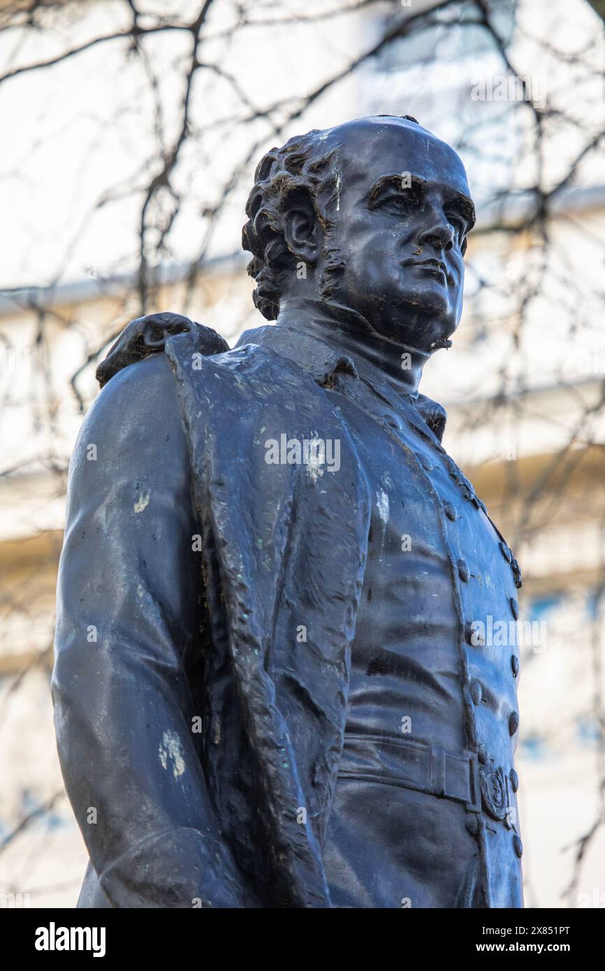 London, UK - February 19th 2024: Statue of British Royal Navy Officer ...