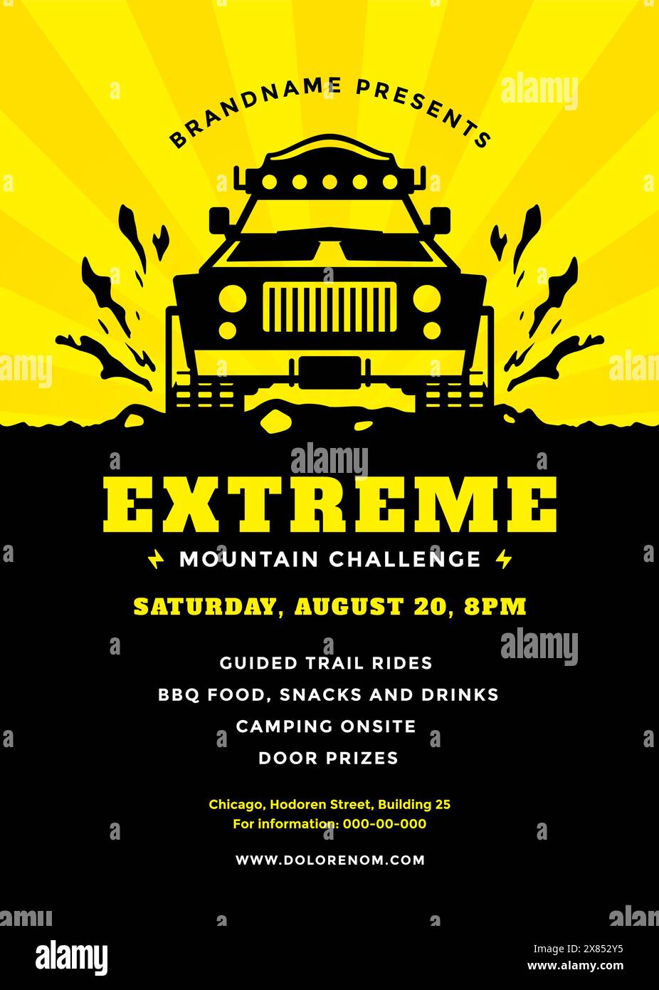 Off road truck competition poster or flyer event modern typography ...