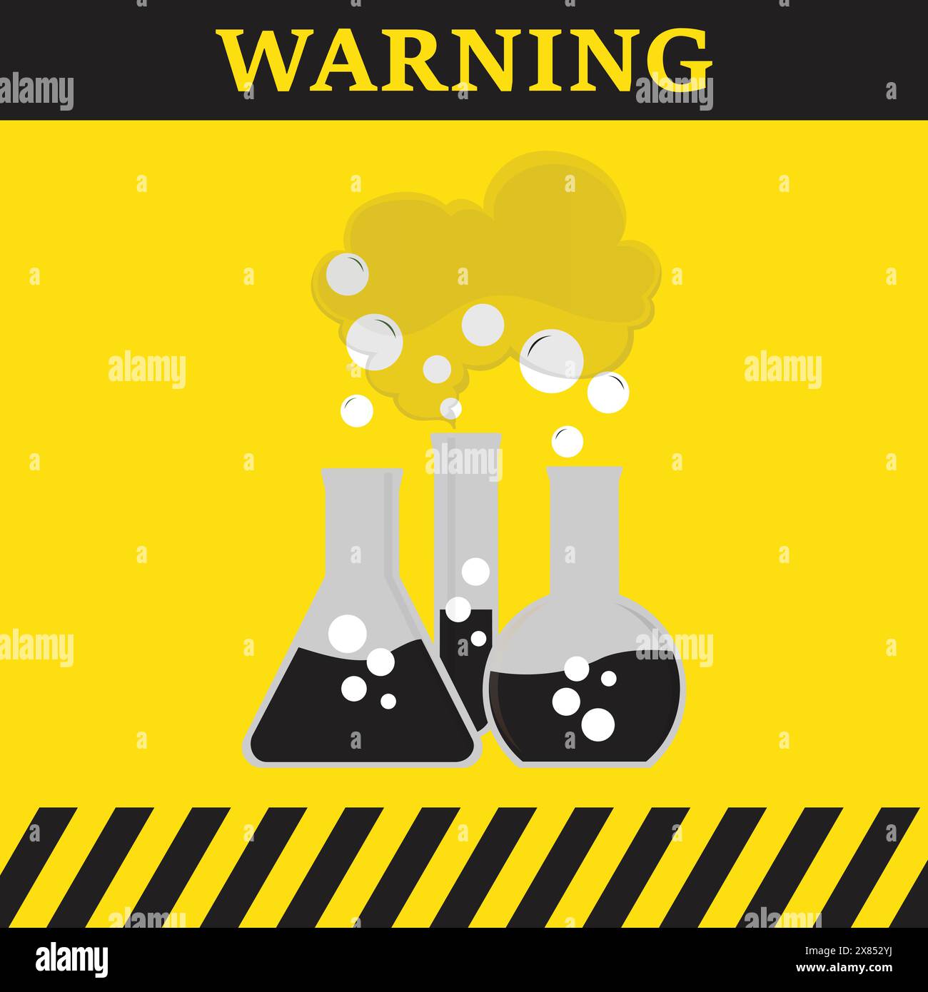 Warning chemical substances symbol on yellow background Stock Vector ...