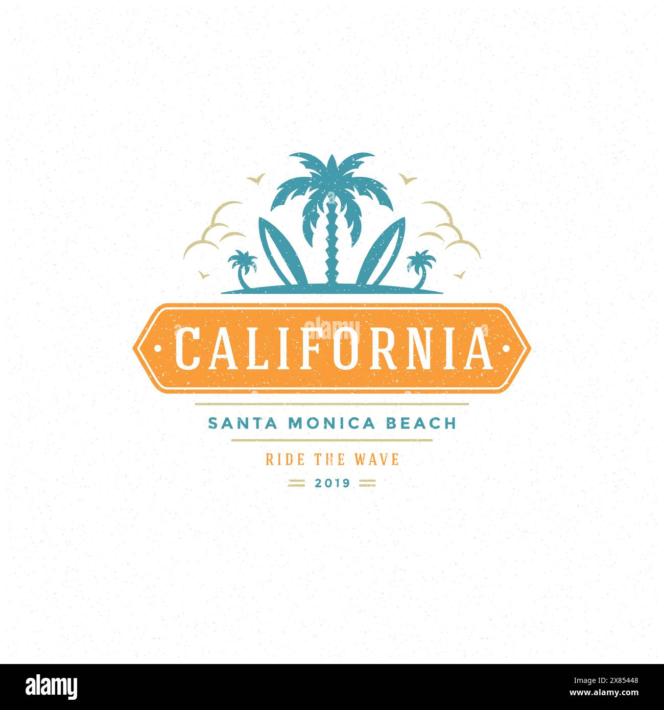 Surfing typography slogan vector illustration. California Santa Monica ...