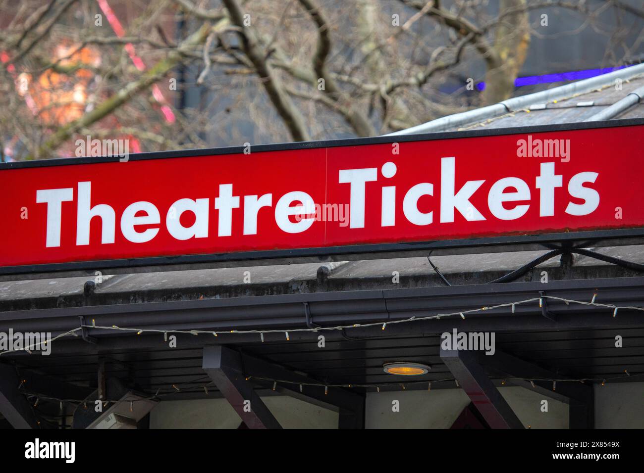 A Theatre Tickets sign in Leicester Square, London, UK Stock Photo - Alamy