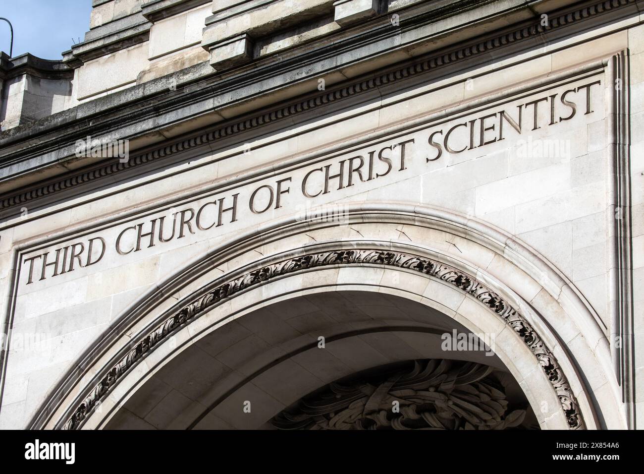 The grand exterior of the Third Church of Christ Scientist building ...