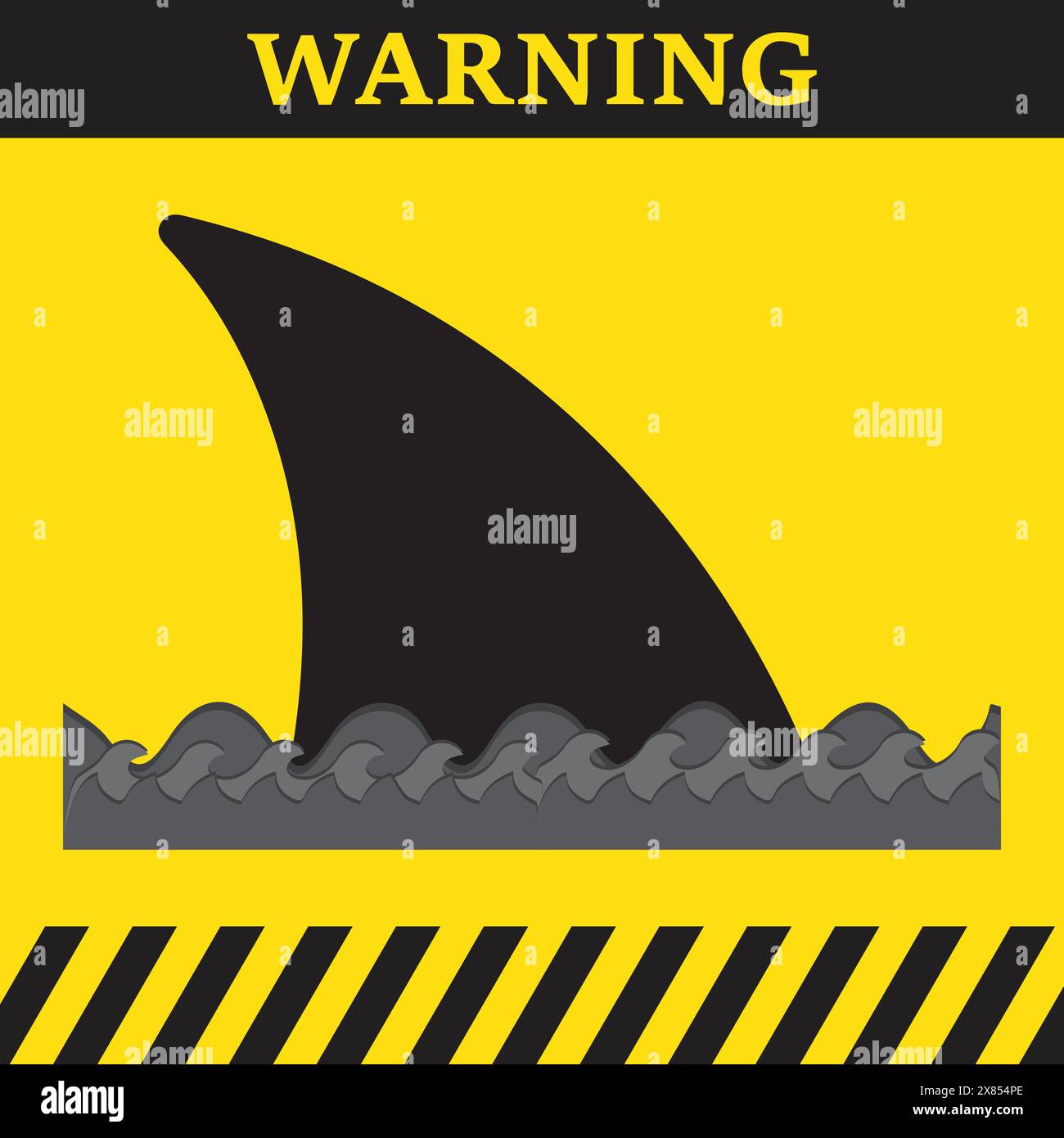Shark area warning sign on yellow background Stock Vector Image & Art - Alamy