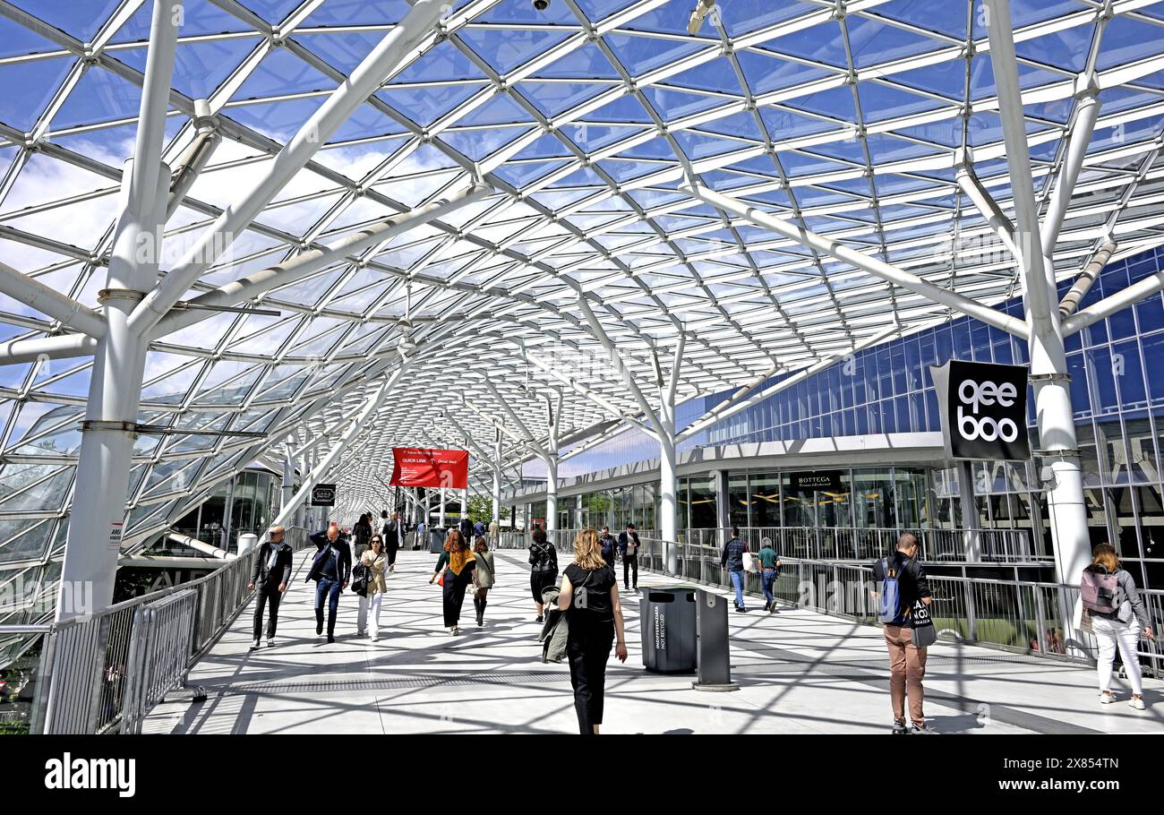 Visitors enter the gateway of the Salone del Mobile, international ...