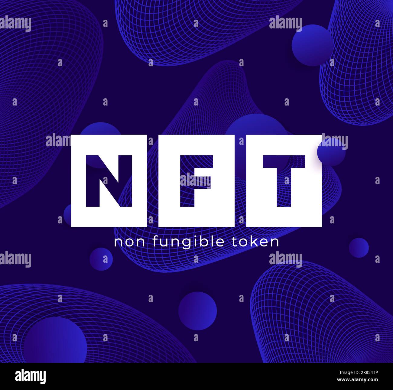 NFT non fungible token banner design, vector Stock Vector Image & Art ...