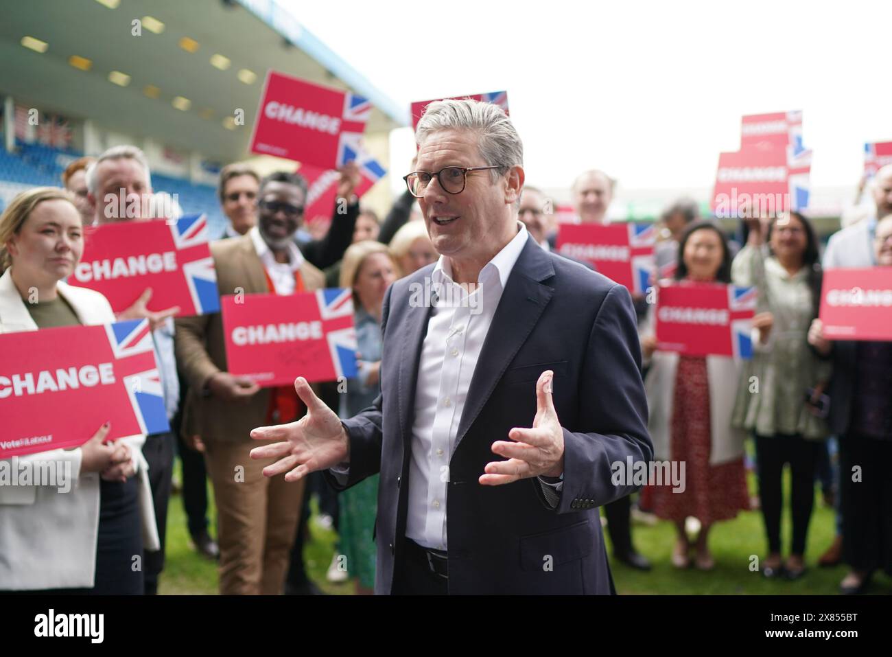 Labour Party leader Sir Keir Starmer during a visit to Gillingham ...