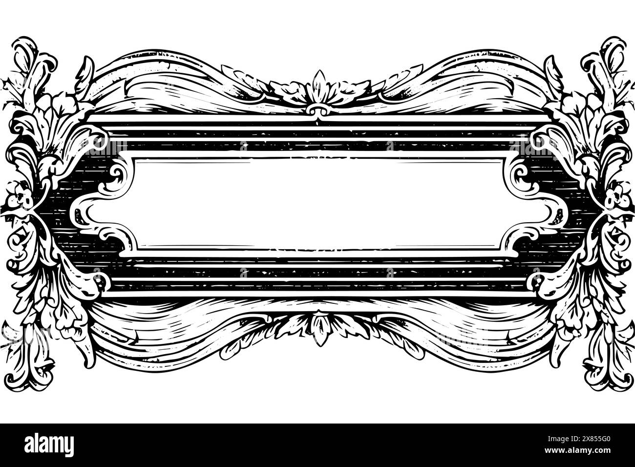 Vintage Victorian Ornamental Frame: Classic Rococo Vector Design with ...