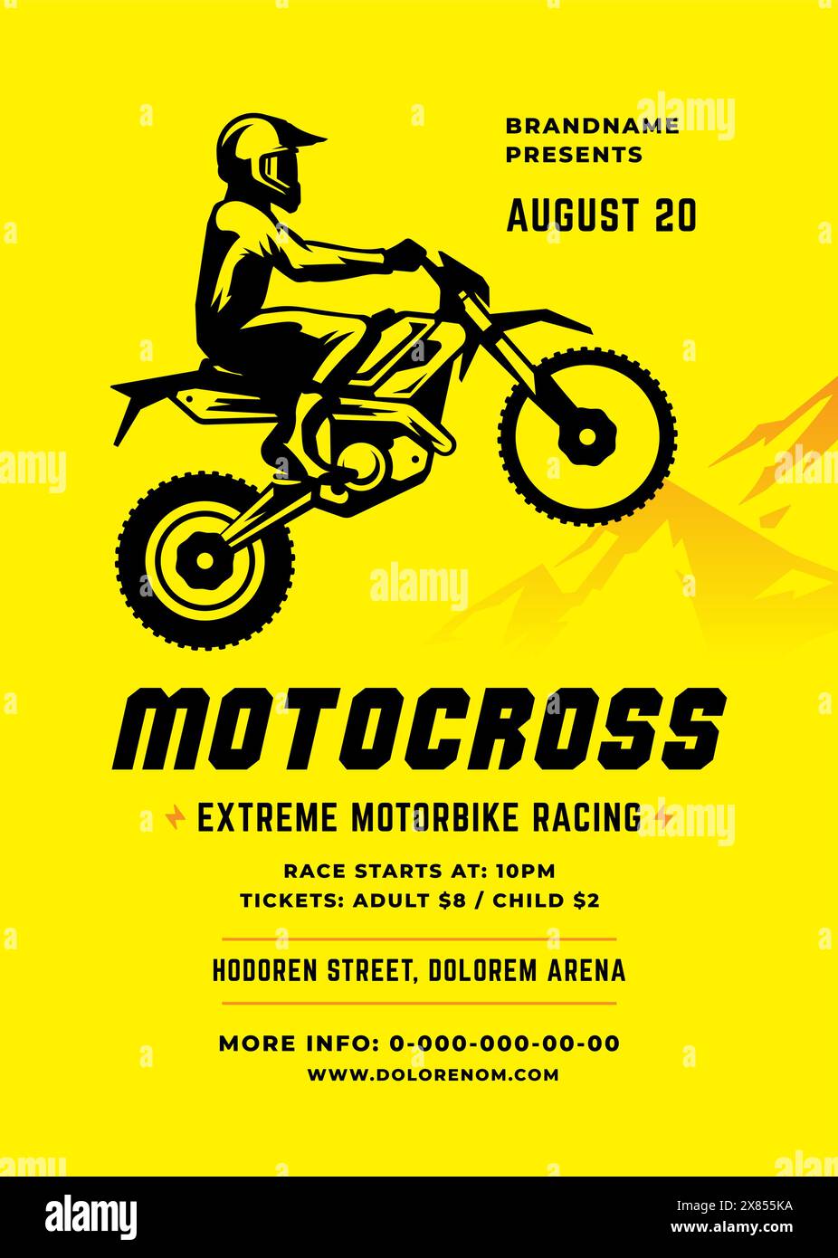 Motocross poster or flyer event modern typography design template and ...