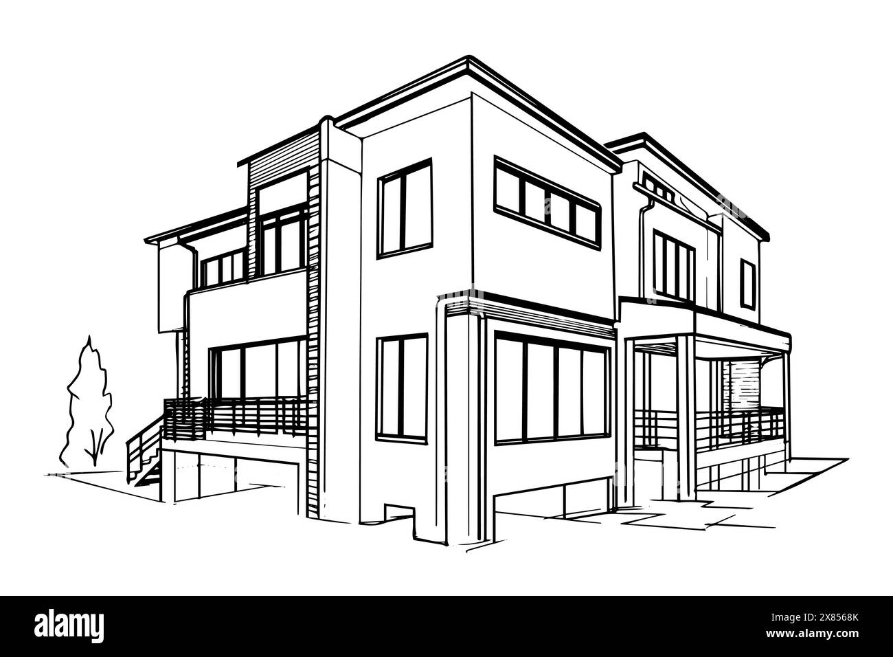 Modern House Line Drawings Contemporary Vernacular Architecture