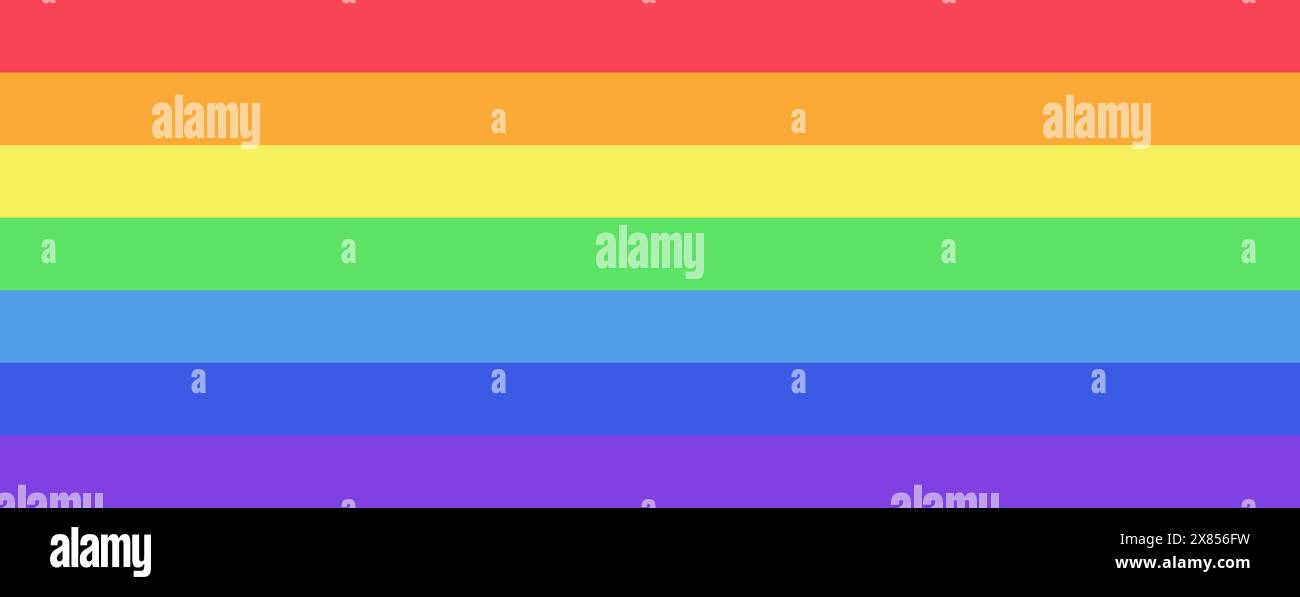 Rainbow flag vector rectangle symbol. Colorful wide panoramic vector ...