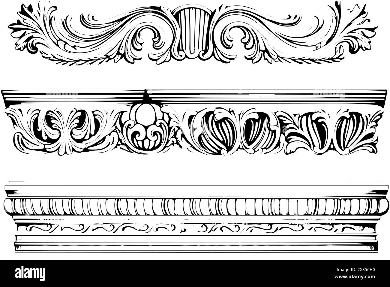 Classic Baroque Ornamentation: Vintage Vector Illustration of ...