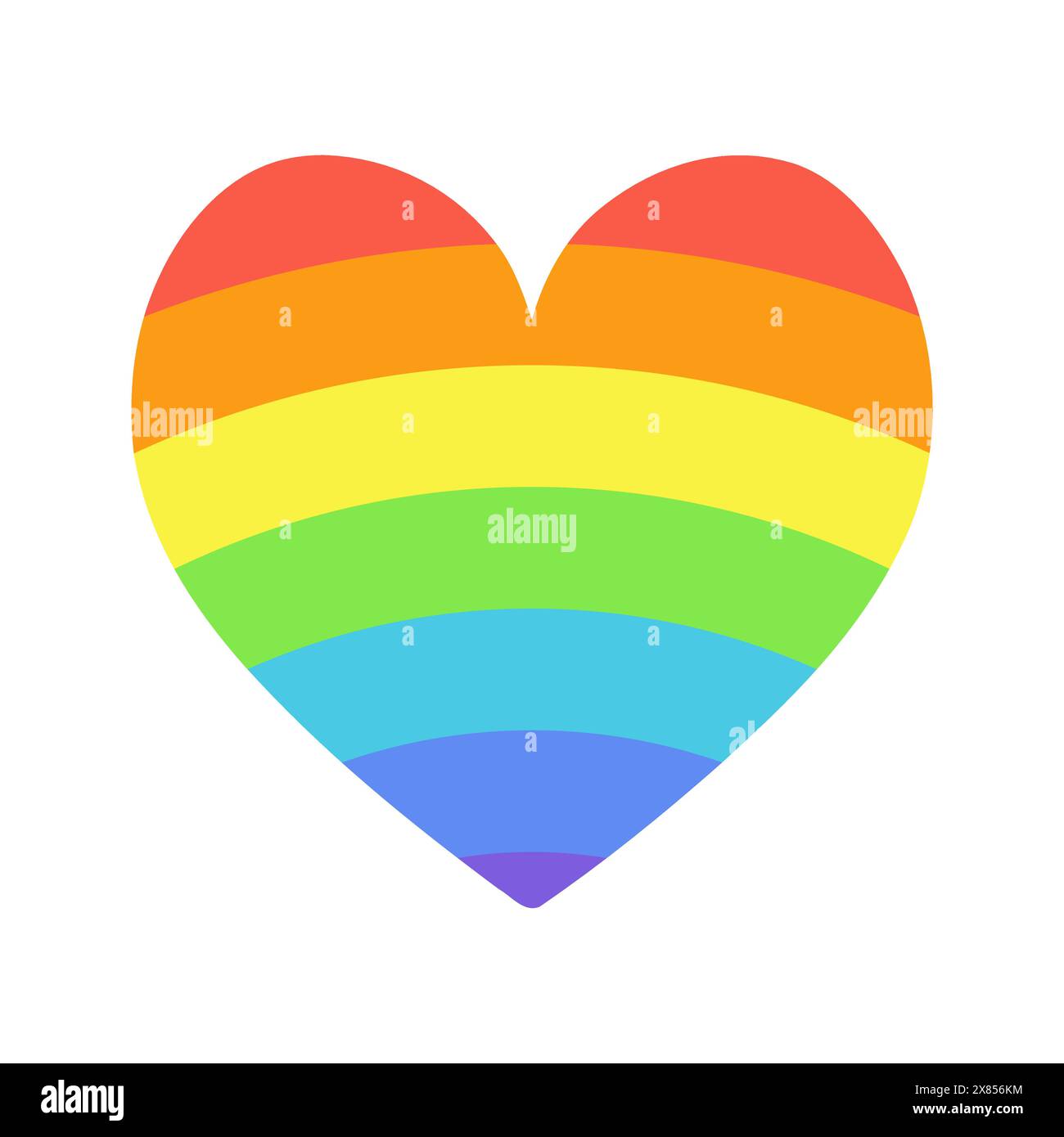 Rainbow heart shape isolated vector symbol. LGBT or LGBTQ pride symbol ...